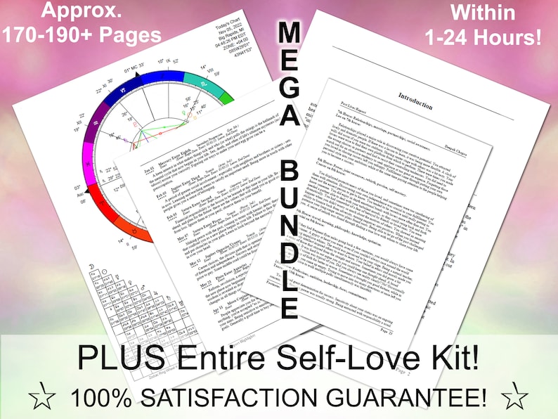 Astrology Birth Chart Self Love Kit 1 Year Forecast Past Lives Report ...