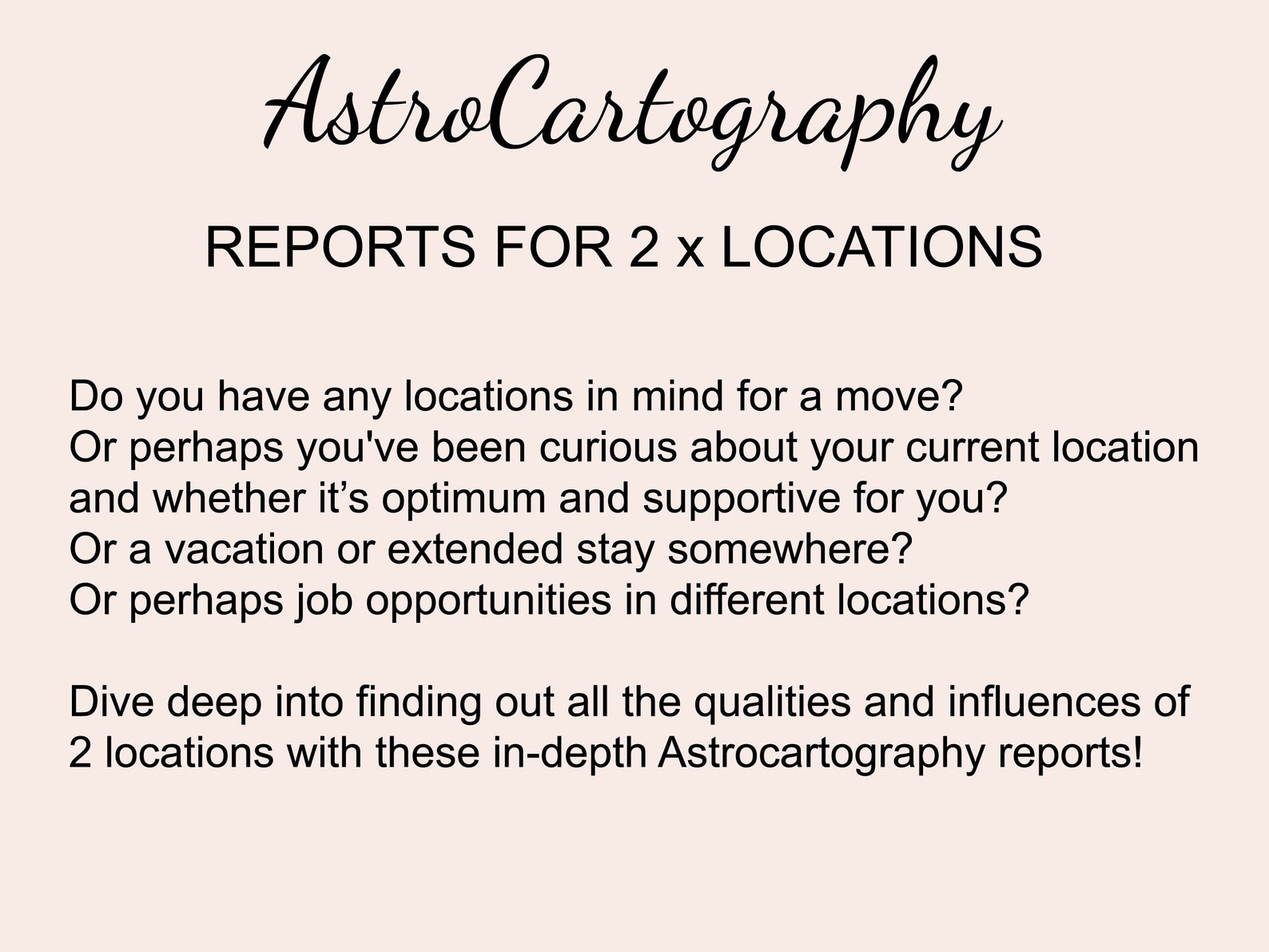 Astrocartography Location Report, Astrology Reading, Relocation Report ...