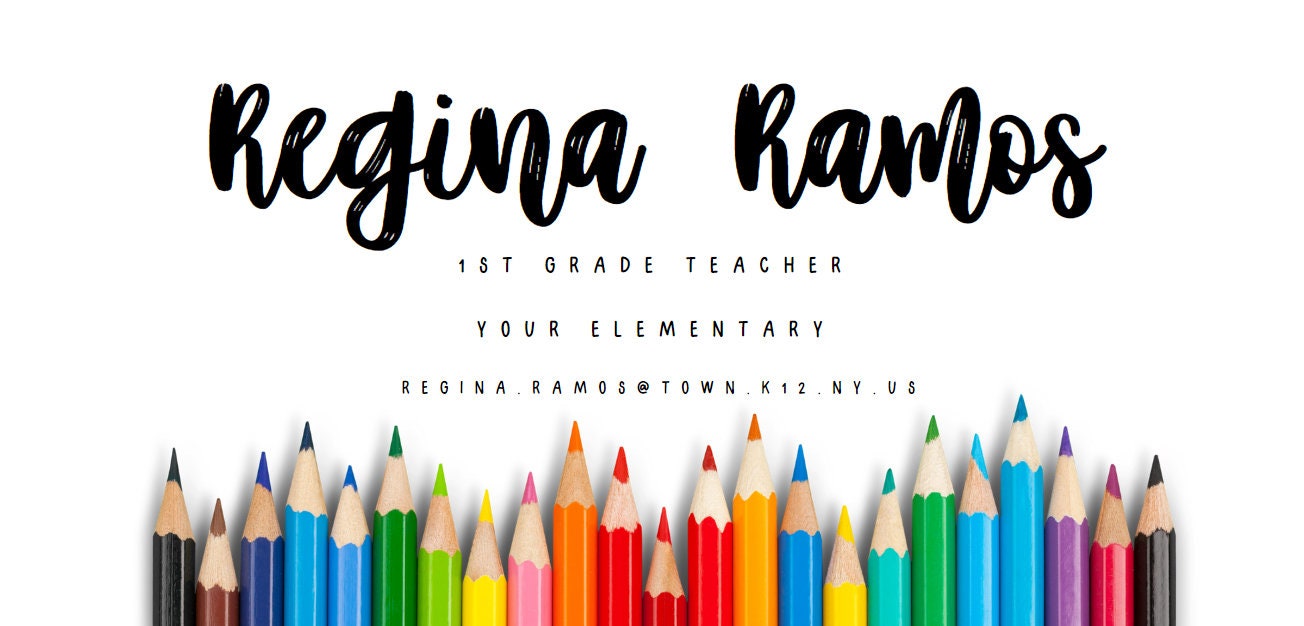 Rainbow Pencil Email Signature - Etsy