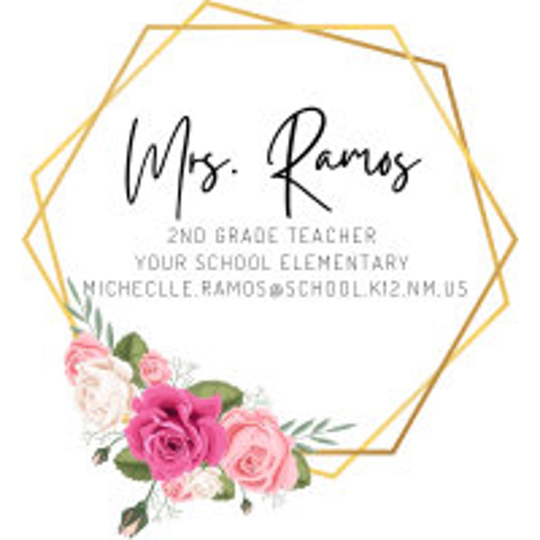 Gold Frame Flower Email Signature - Etsy