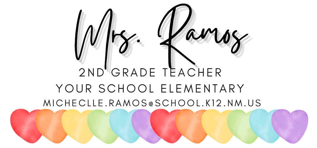 Rainbow Heart Email Signature - Etsy