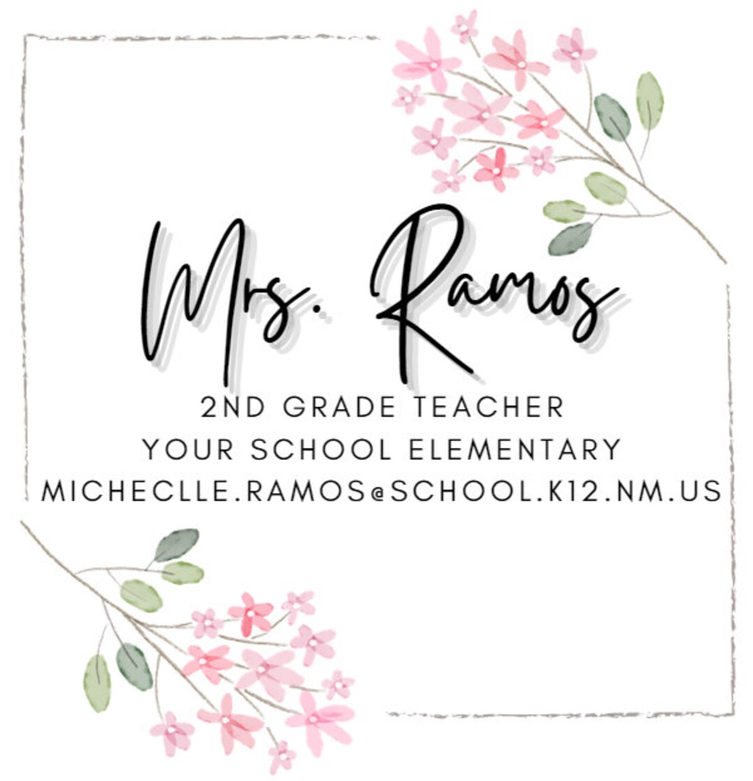 Pink Square Flower Email Signature - Etsy