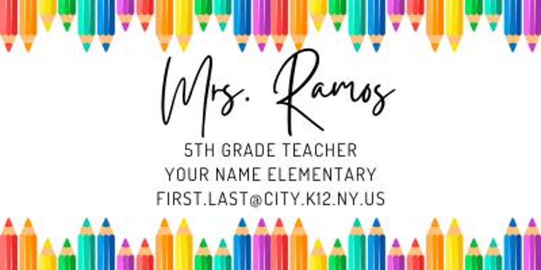 Rainbow Pencil or Crayon Email Signature - Etsy