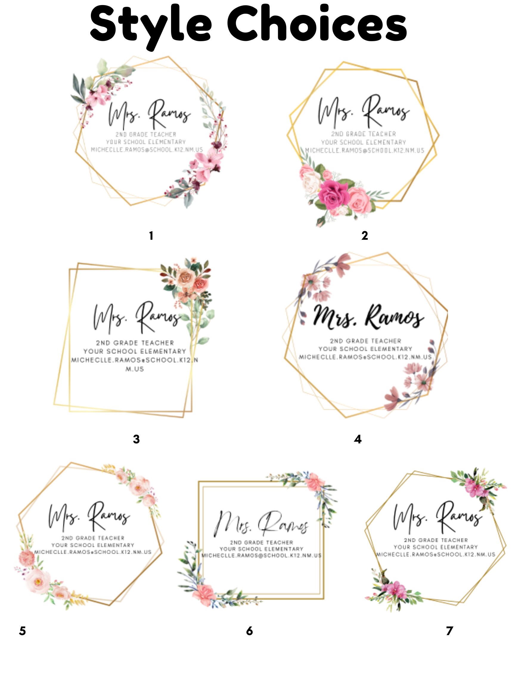 Gold Frame Flower Email Signature - Etsy