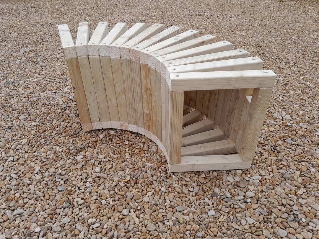 Wooden Rustic Curved Garden Bench Seat - Etsy UK
