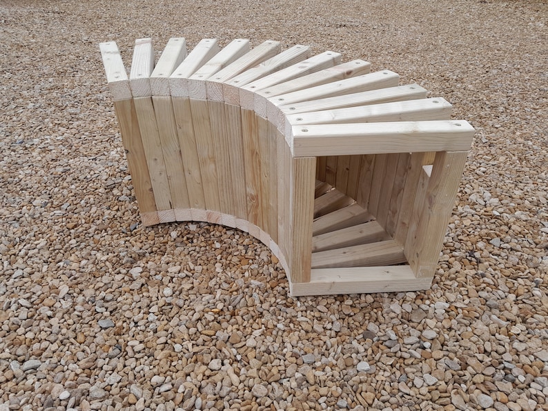 Wooden Rustic Curved Garden Bench Seat - Etsy