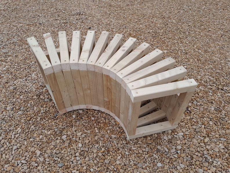 Wooden Rustic Curved Garden Bench Seat - Etsy