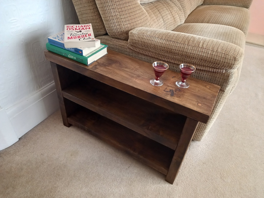 Rustic Wooden Side Table: Living Room Sofa End Table - Etsy UK