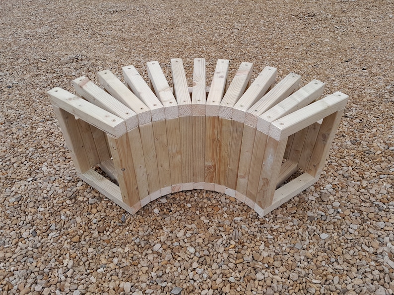 Wooden Rustic Curved Garden Bench Seat - Etsy UK