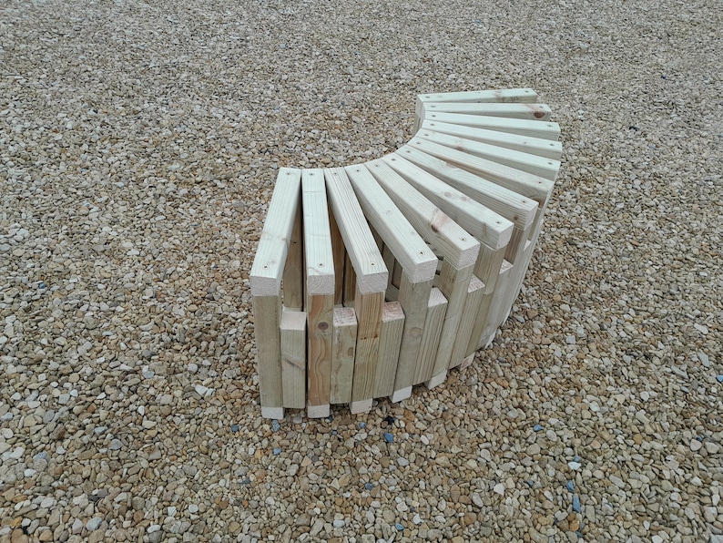 Wooden Rustic Curved Garden Bench Seat - Etsy
