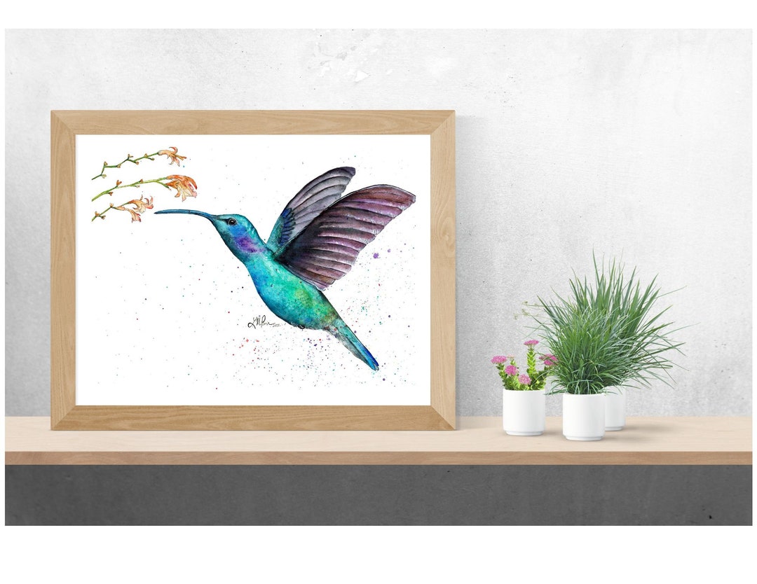 Hummingbird Watercolor Art Print - Hummingbird Art - Art Print ...