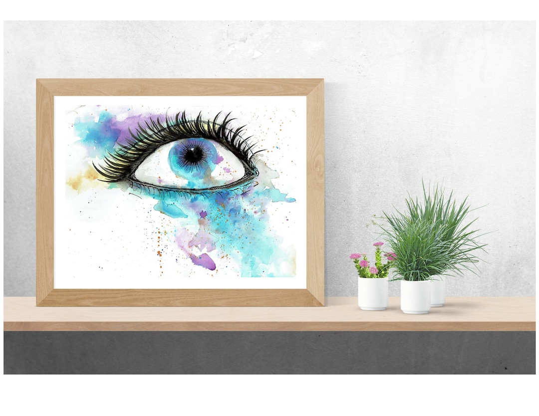 Eye Watercolor Painting - Eye Watercolor Art Print - Blue Eye ...