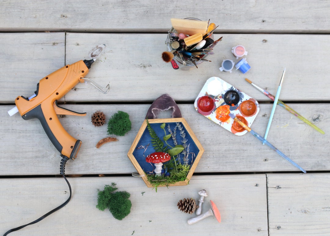 D.I.Y Mushroom Forest Shadow Box Kit, Craft Box for Adults, Diy Craft ...