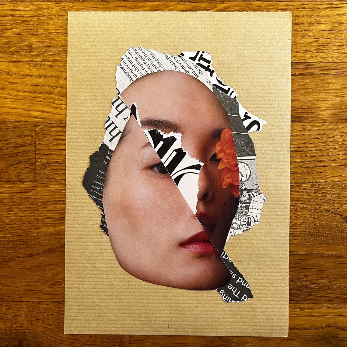 Original Collage Art Handmade Paper Mixed Textures - Etsy