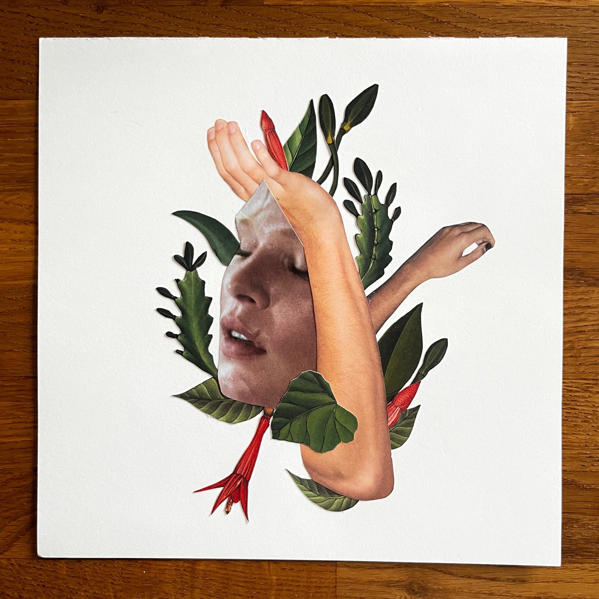 Original Collage Art- Handmade Paper Mixed Textures - Woman&nature ...