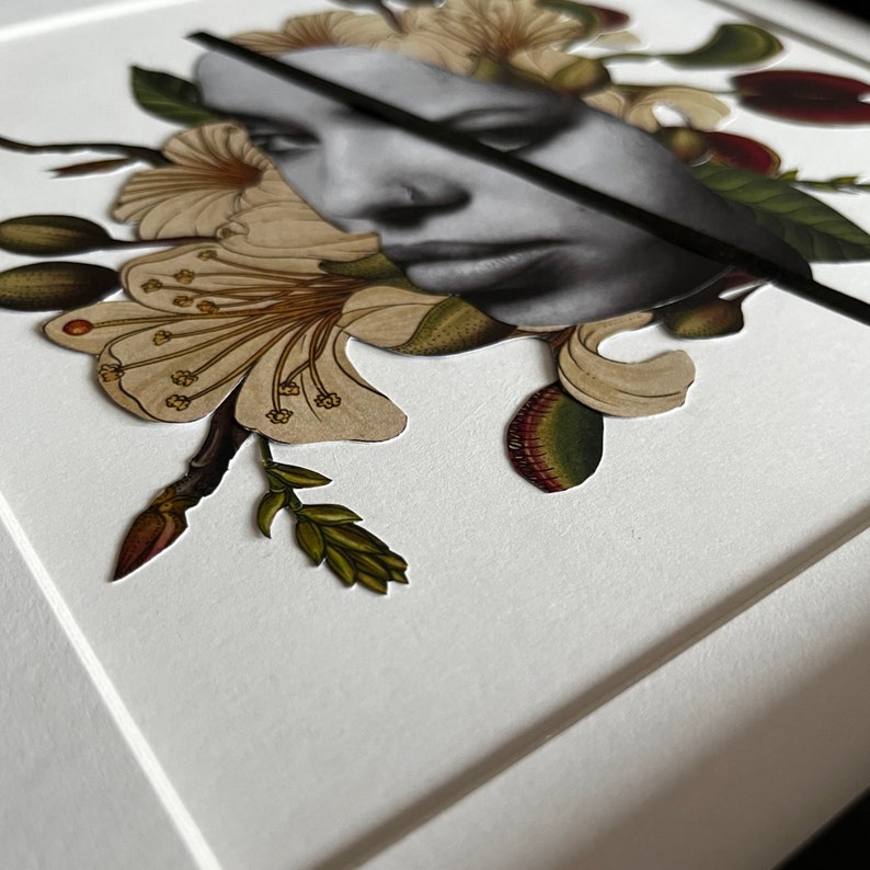 Original Collage Art- Handmade Paper Mixed Textures - Woman&nature ...