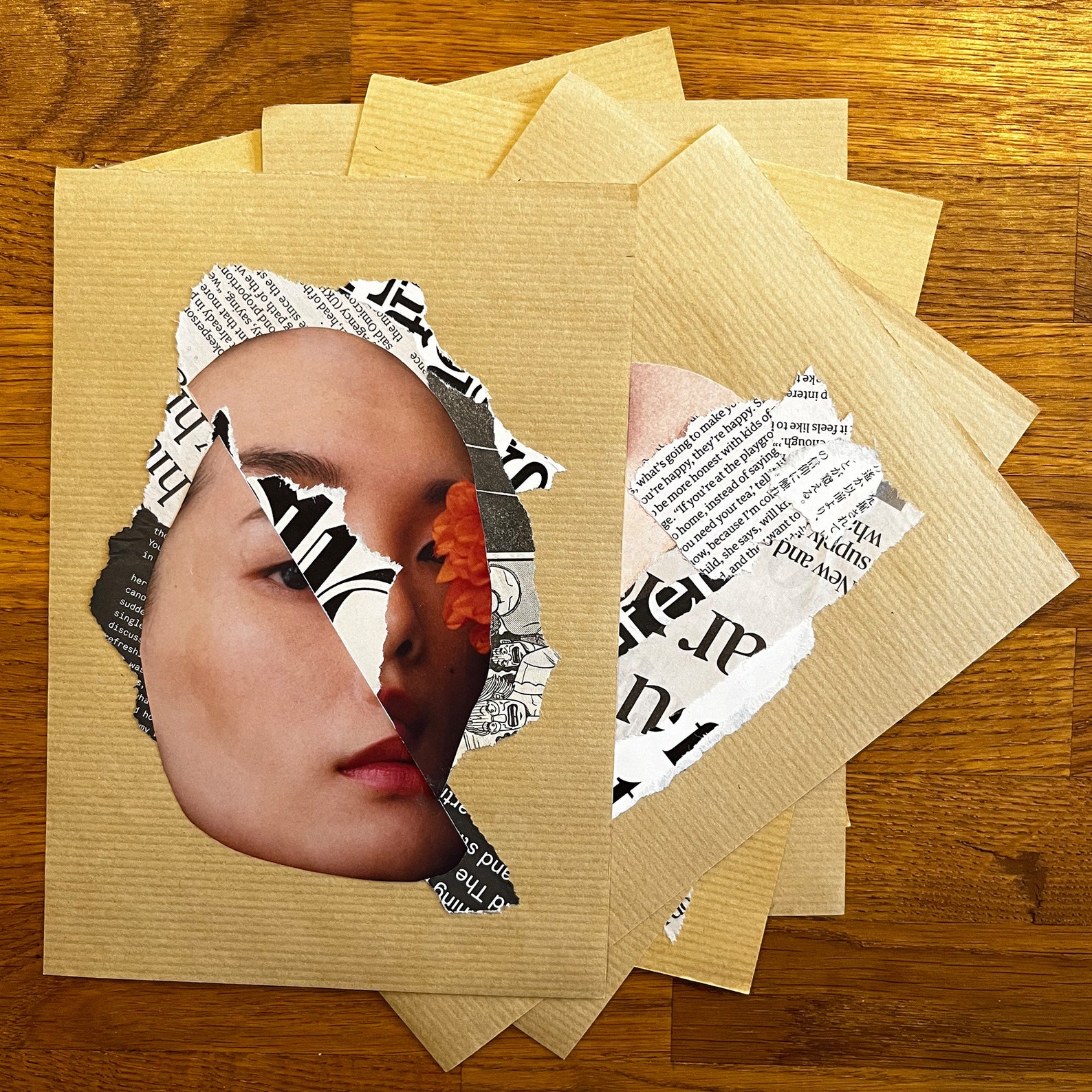 Original Collage Art Handmade Paper Mixed Textures - Etsy