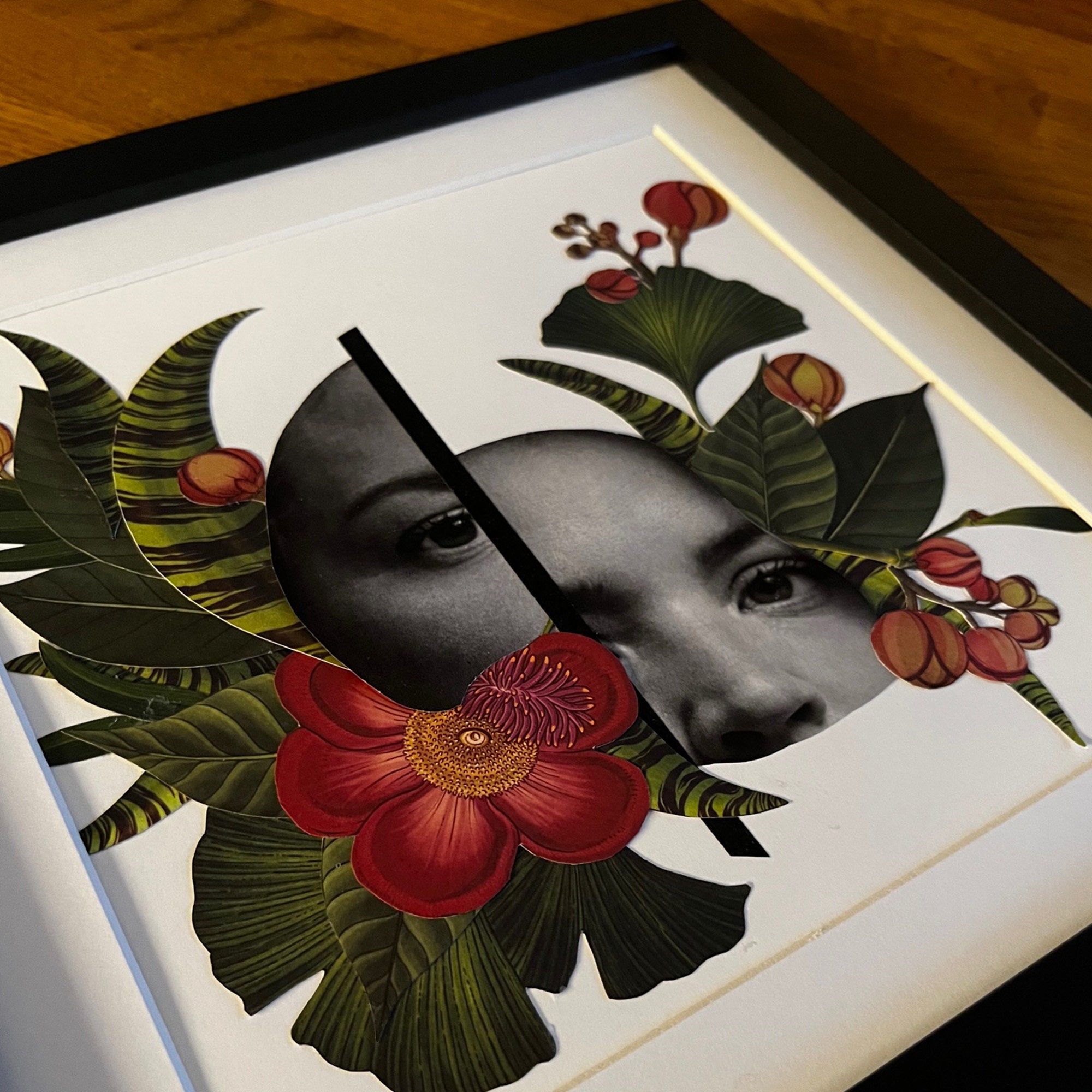 Original Collage Art Handmade Paper Mixed Textures Woman&nature ...