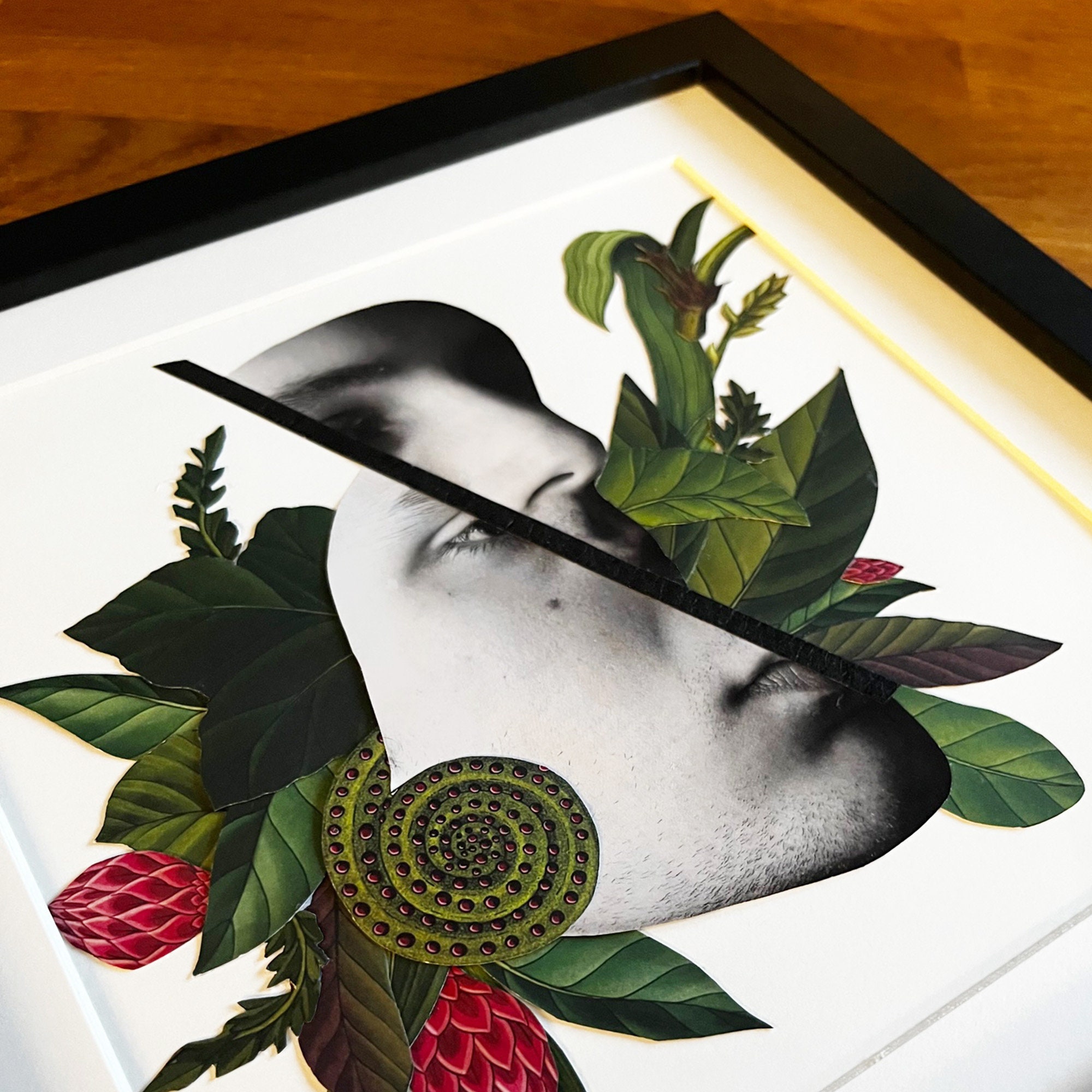 Original Collage Art- Handmade Paper Mixed Textures - Woman&nature ...