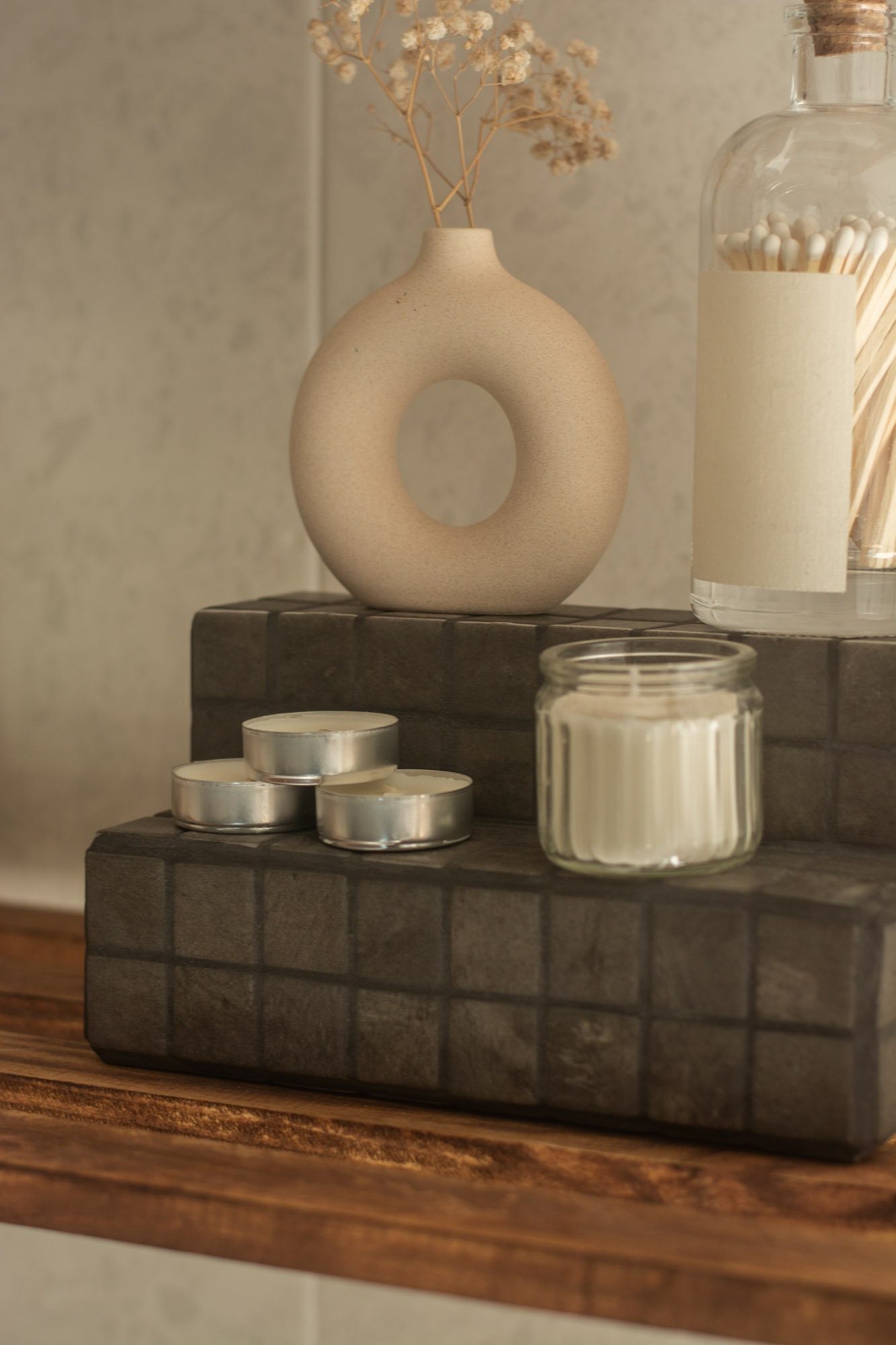 Tiled Organizer Shelf in Black Marble Effect - Etsy