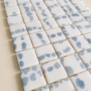 Tiled Sheet in White Tiles With Blue Dots - Etsy