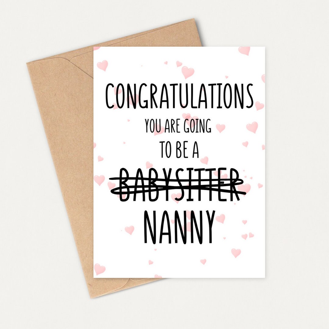 Congratulations You Are Going to Be A Nanny Card Baby - Etsy
