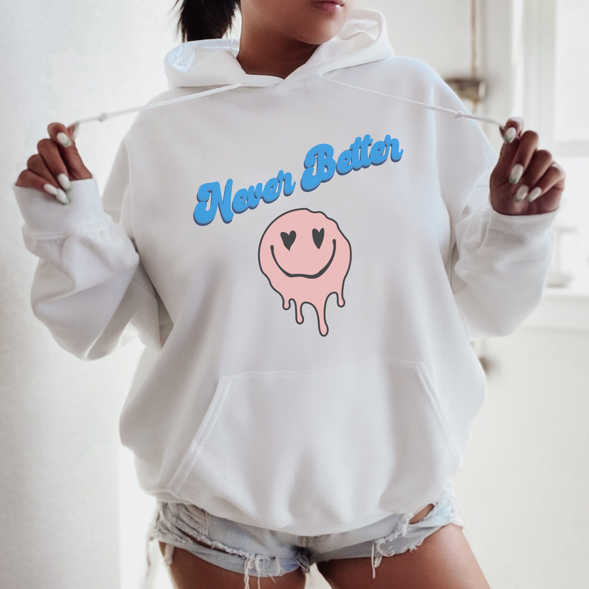 Smiley Face Hoodie Aesthetic Hoodie Oversized Hoodie Trendy - Etsy
