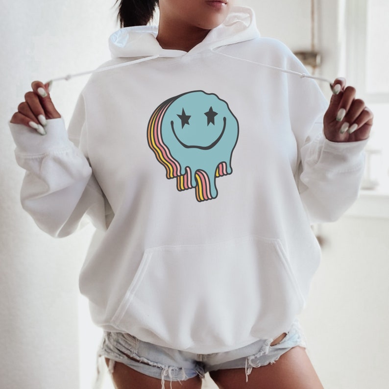 Smiley Face Hoodie Smile Face Hoodie Y2K Top VSCO Hoodie - Etsy