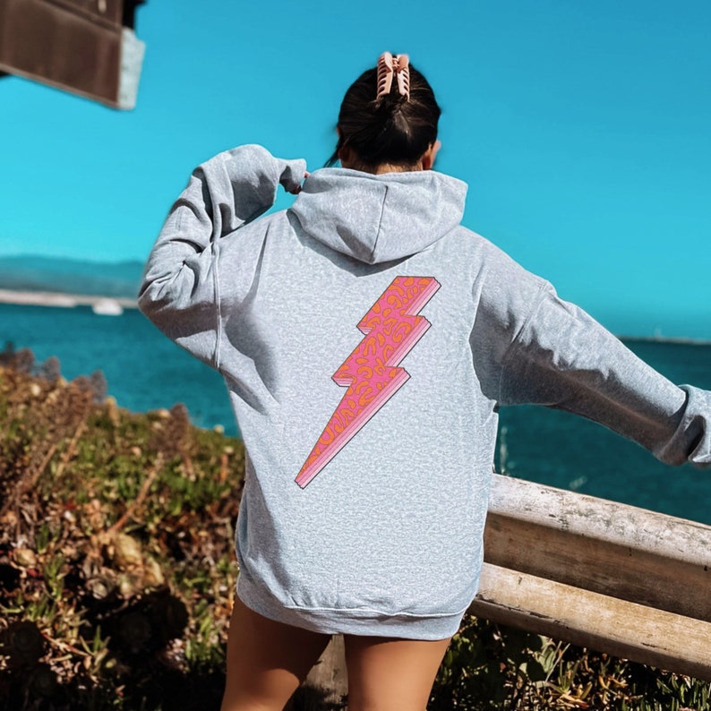 Lightning Bolt Hoodie Y2K Top VSCO Hoodie Preppy Clothes - Etsy