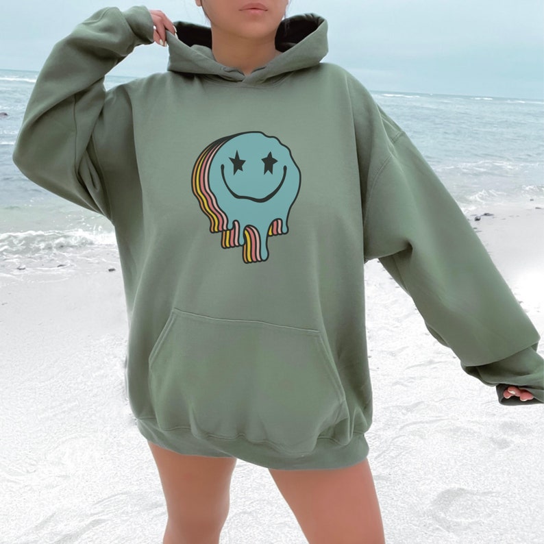 Smiley Face Hoodie Smile Face Hoodie Y2K Top VSCO Hoodie - Etsy