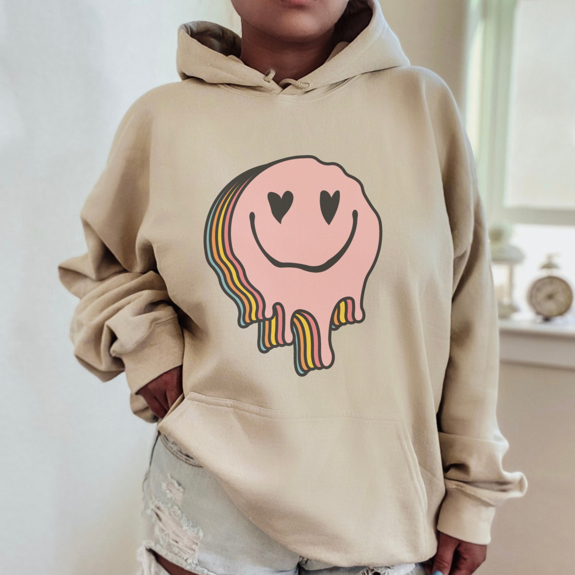 Smiley Face Hoodie Aesthetic Hoodie Oversized Hoodie Trendy - Etsy