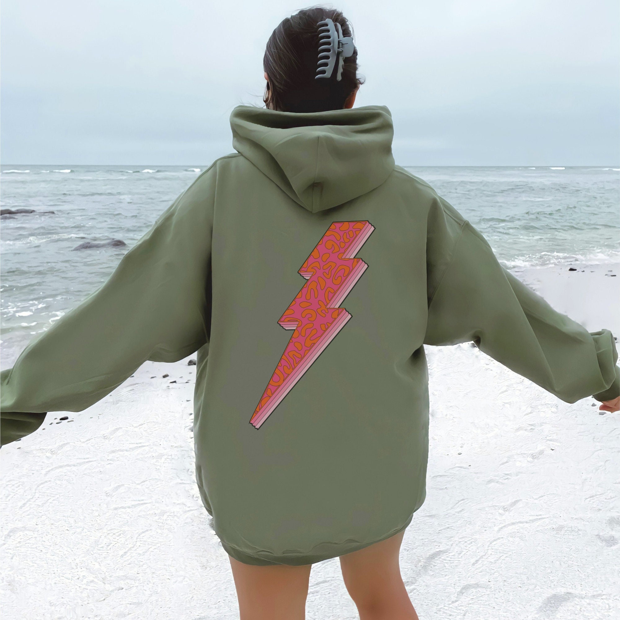 Lightning Bolt Hoodie Y2K Top VSCO Hoodie Preppy Clothes - Etsy