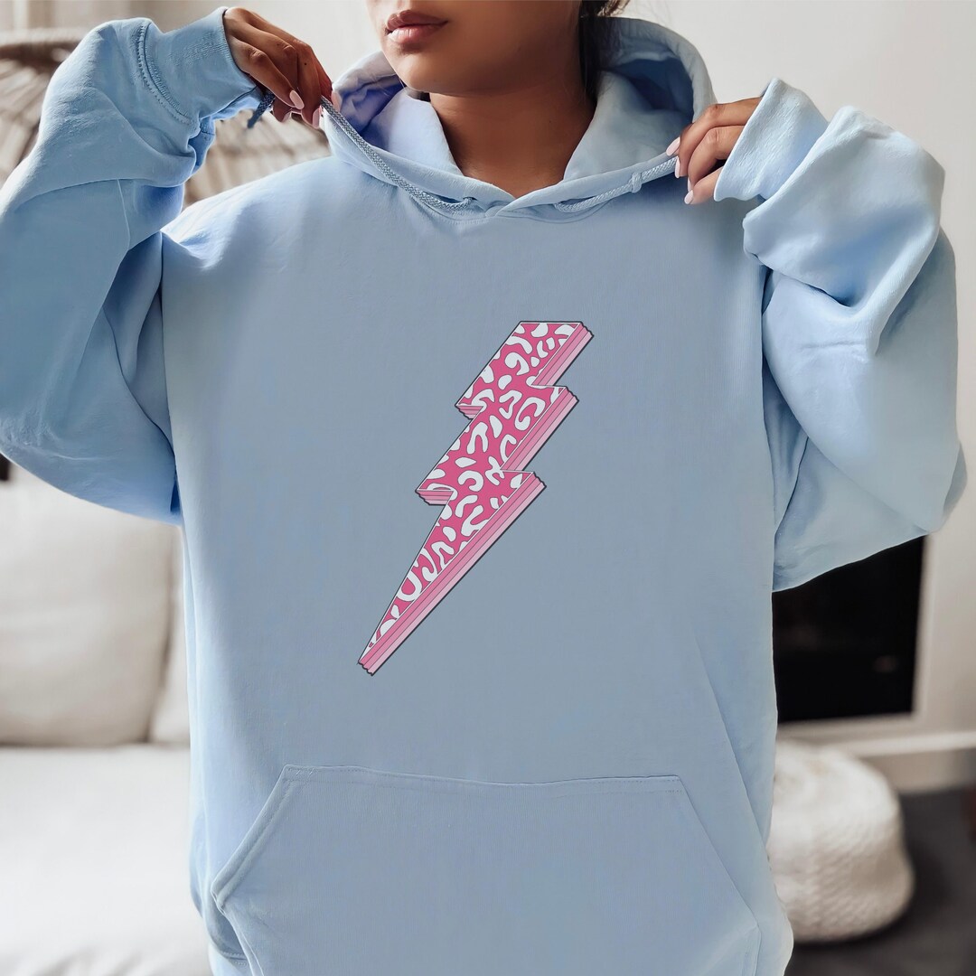 Lightning Bolt Hoodie, Y2K Top, VSCO Hoodie, Preppy Clothes, Brown ...