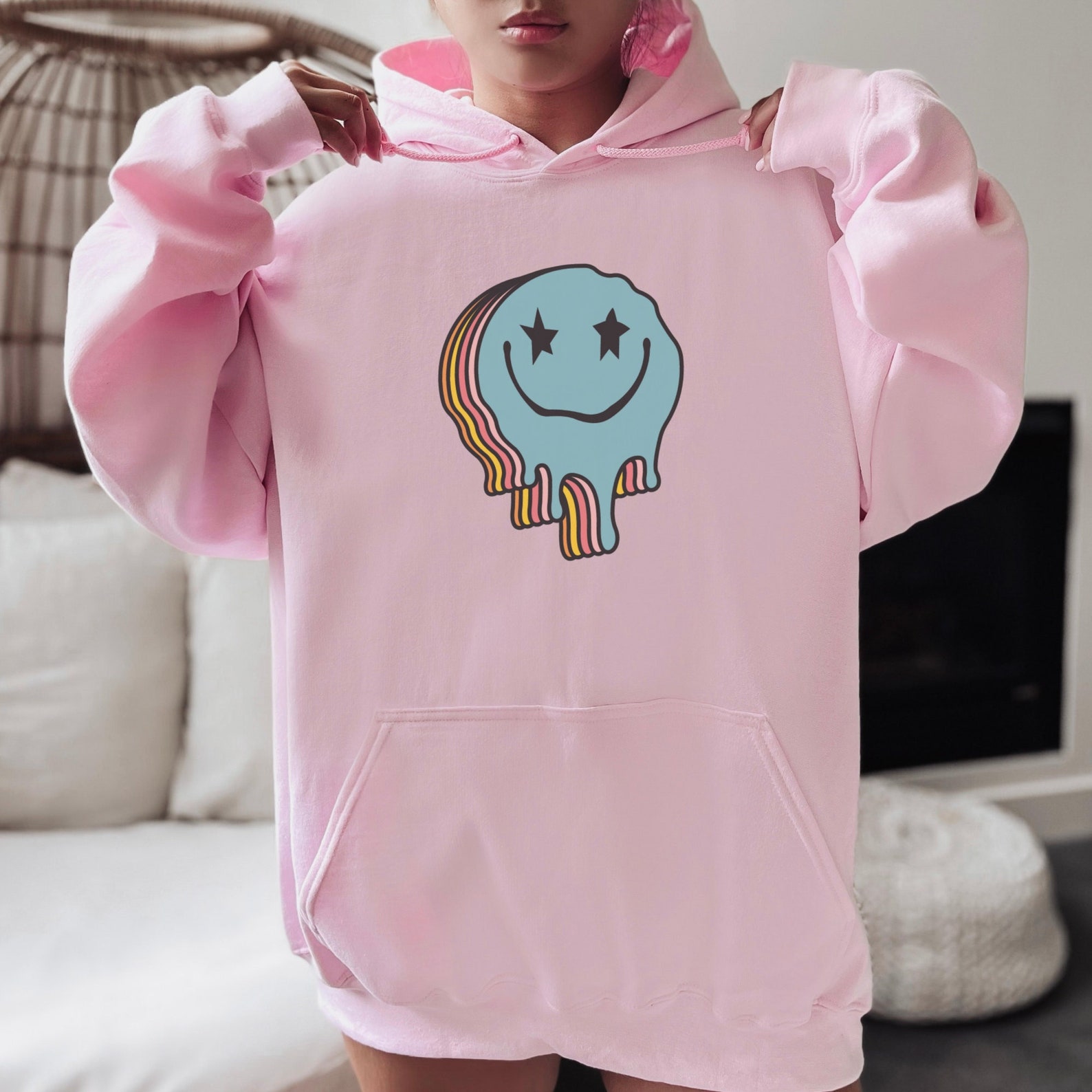 Smiley Face Hoodie Smile Face Hoodie Y2K Top VSCO Hoodie - Etsy