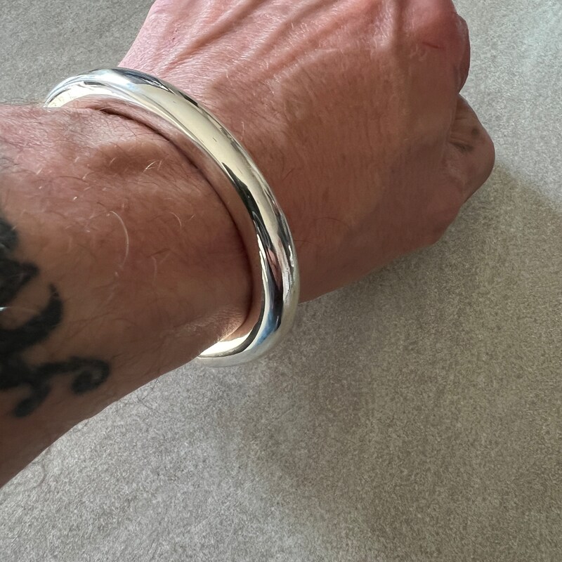 Heavy Silver Bangle - Etsy