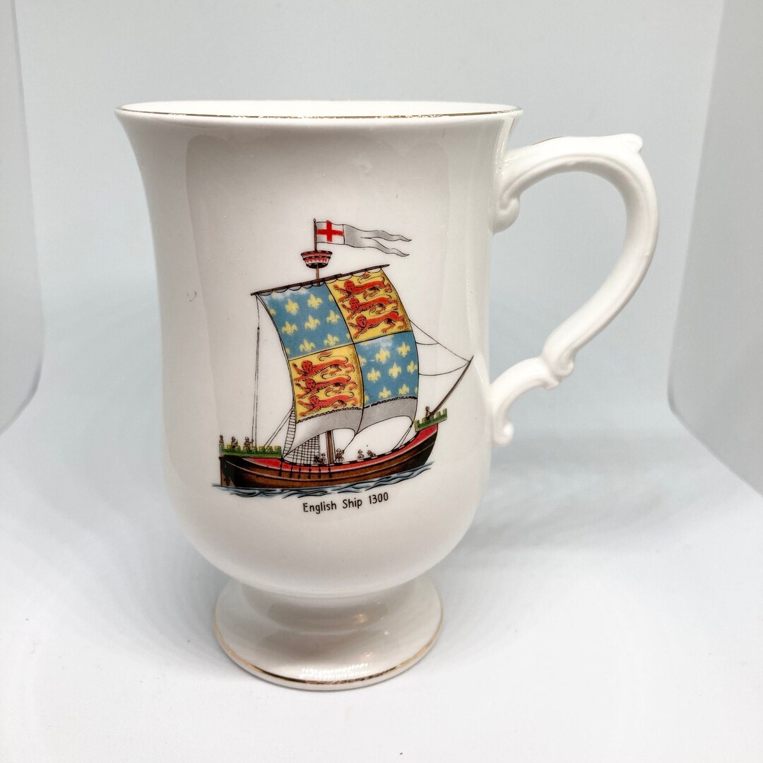 Vintage English Porcelain Ship Mug - Etsy