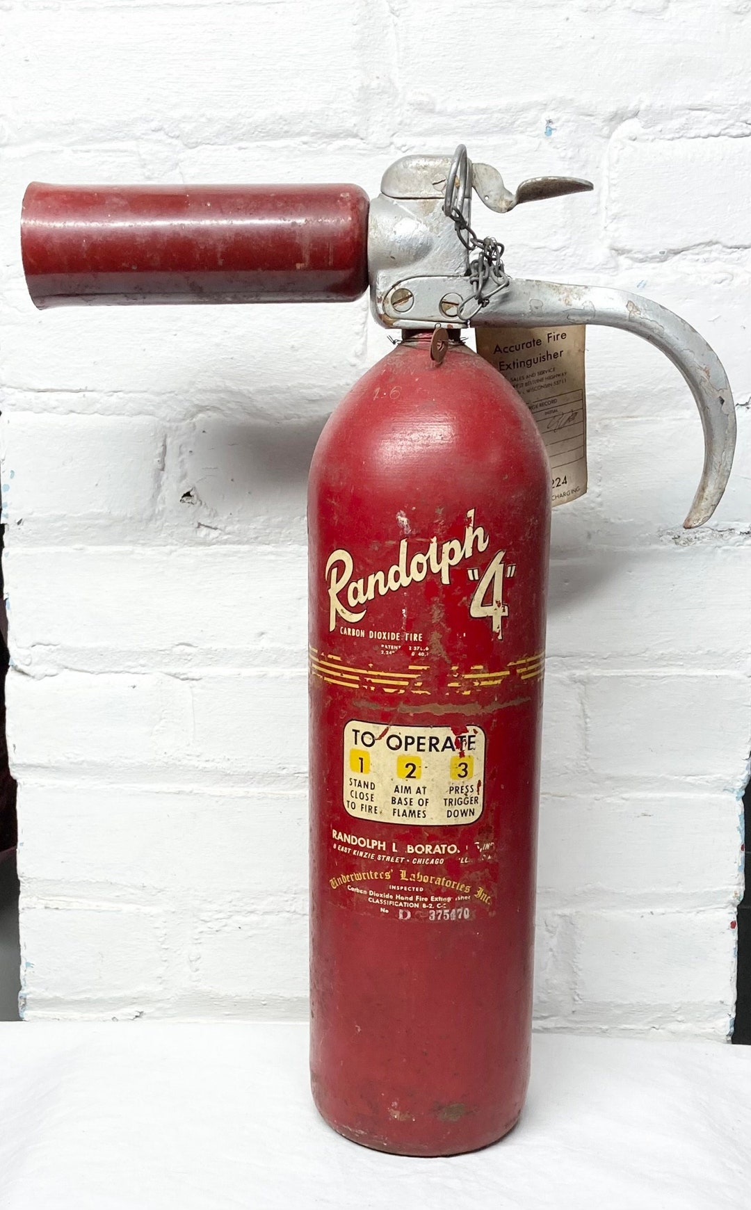 Randolph "4" Rustic Fire Extinguisher Underwriters Laboratories INC - Etsy
