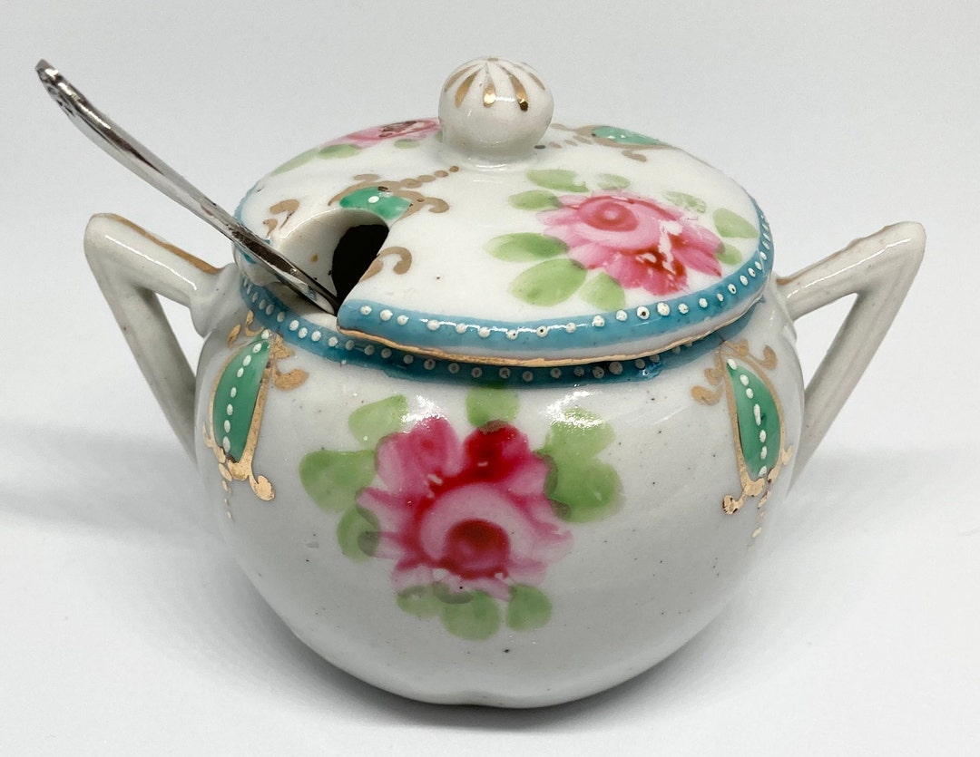 Japanese Mini Sugar Bowl Floral Design - Etsy
