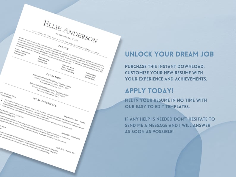 ATS Friendly Resume Template Word, Pages, Google Docs, ATS Resume, ATS ...