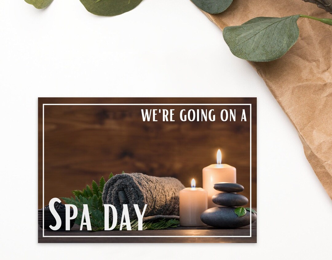 We're Going on a Spa Day - Surprise Gift Reveal Standard Size Postcard ...