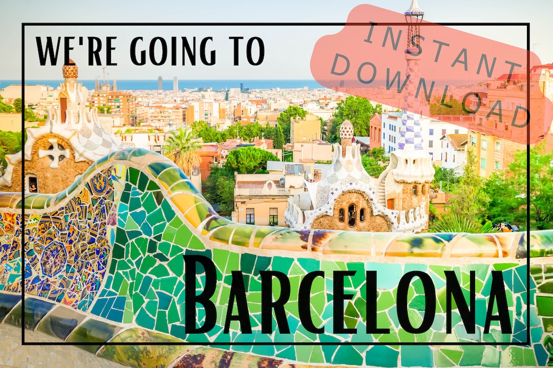 We're Going to Barcelona Postcard Design - Instant Download SVG PNG JPG ...