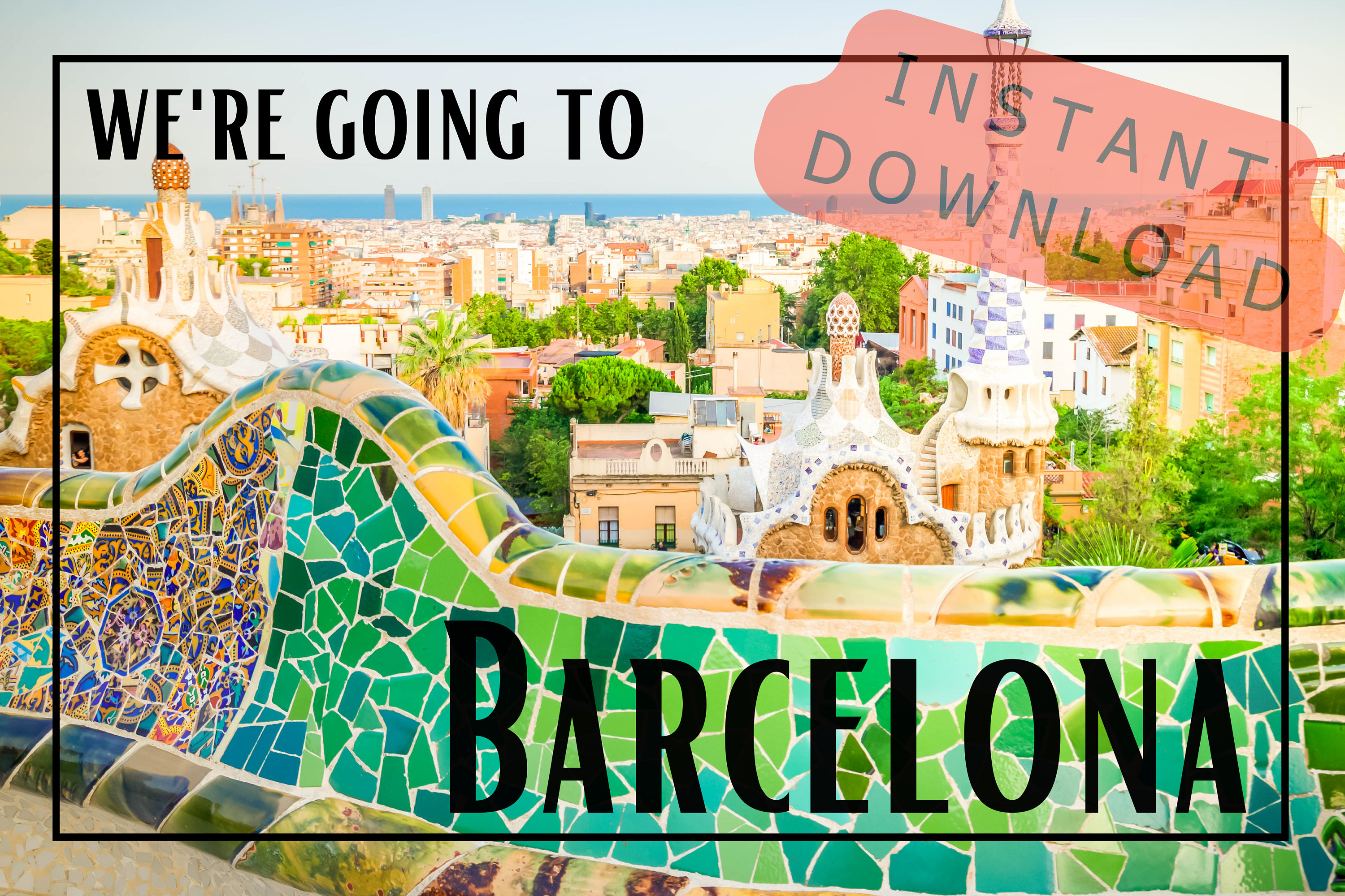 We're Going to Barcelona Postcard Design - Instant Download SVG PNG JPG ...