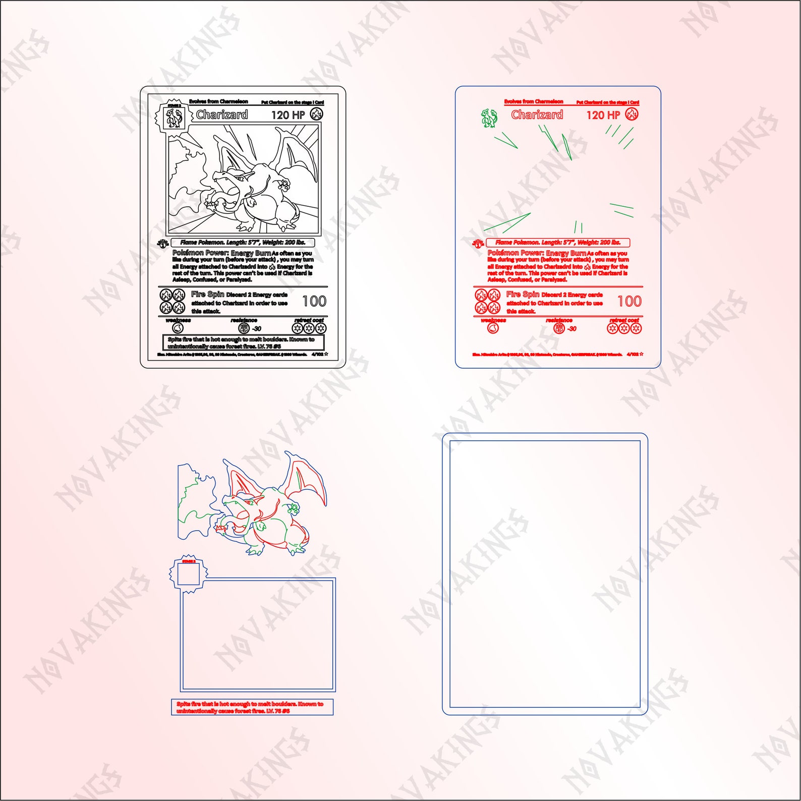 Charizard Pokemon Card Vector SVG PDF DXF Laser (Download Now) - Etsy