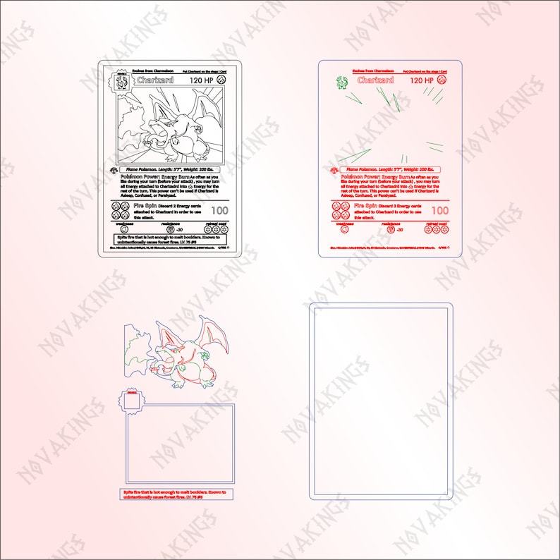Charizard Pokemon Card Vector SVG PDF DXF Laser Cutter File - Etsy