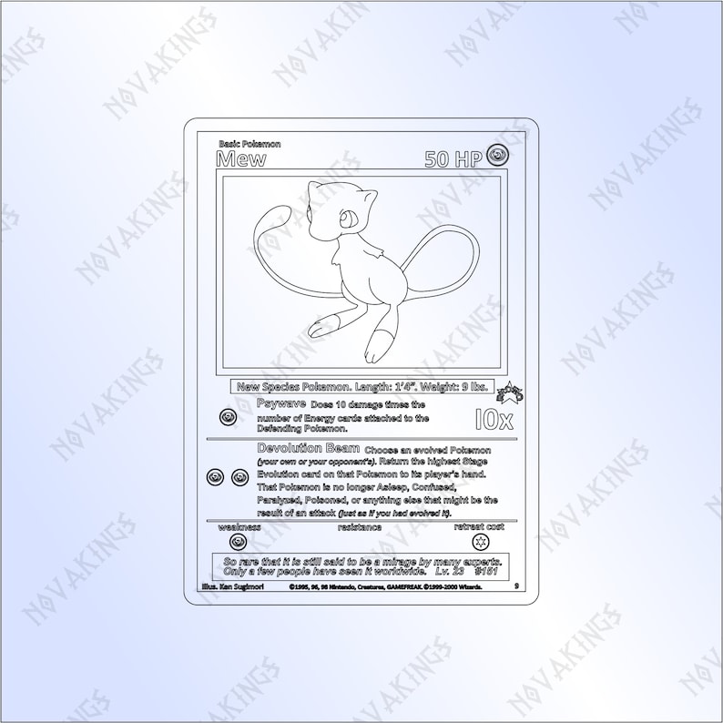 Mew Pokemon Card Vector SVG PDF DXF Laser Cutter File - Etsy