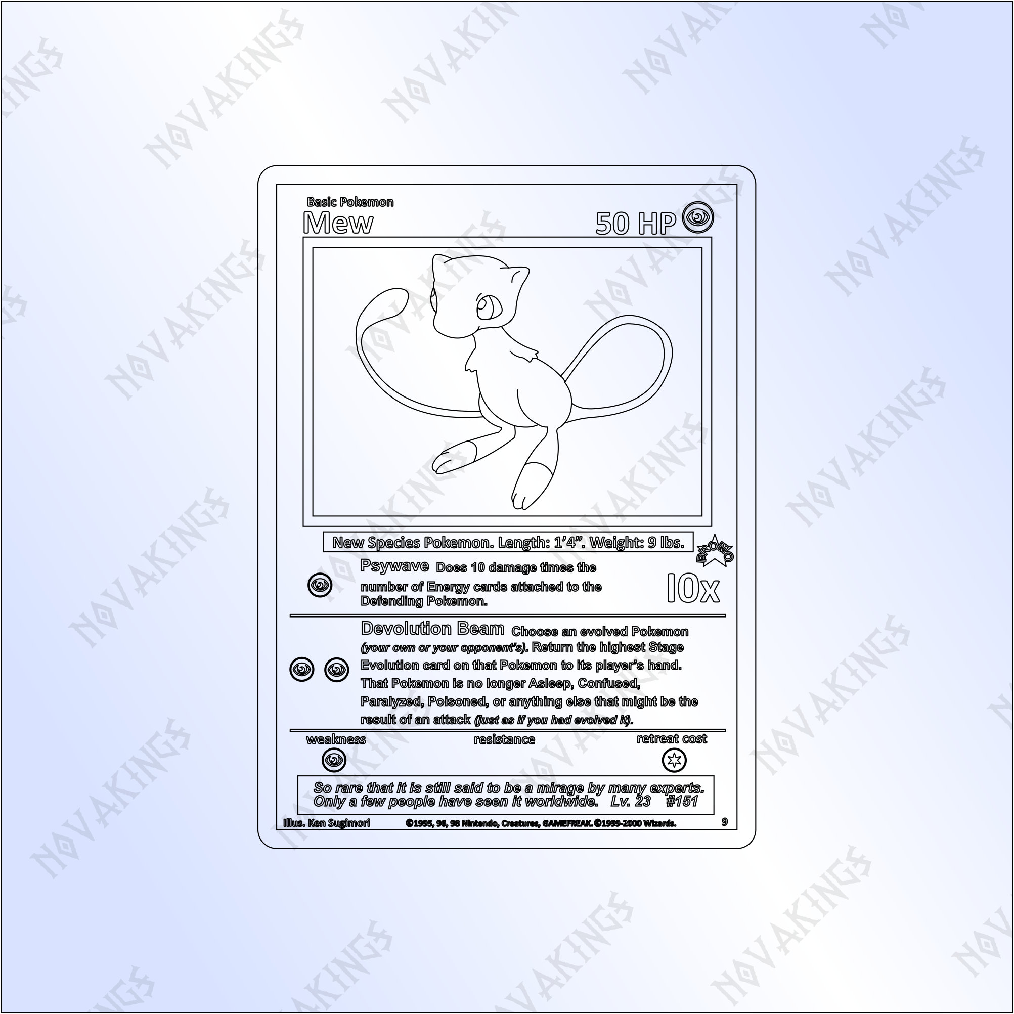 Mew Pokemon Card Vector SVG PDF DXF Laser Cutter File - Etsy