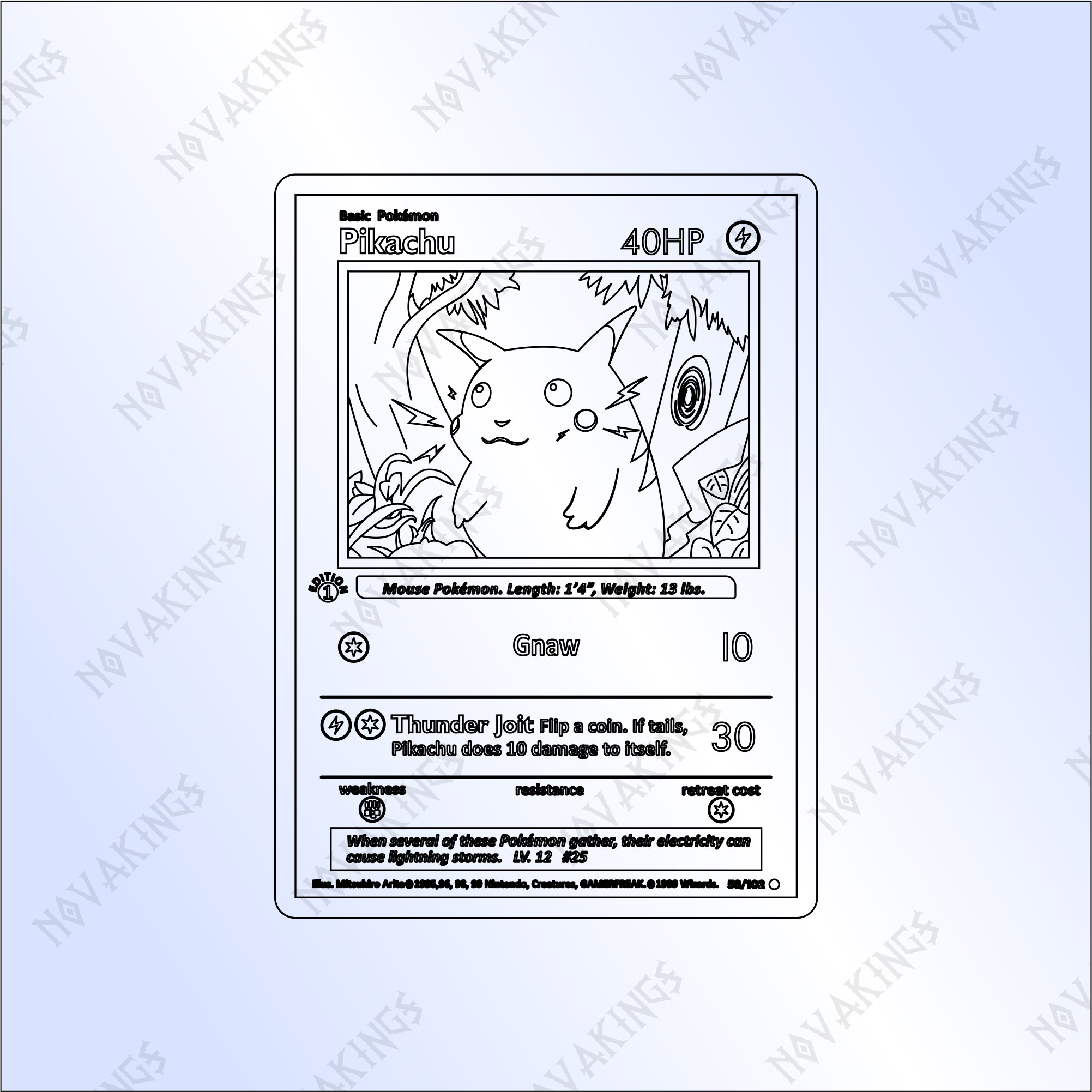 Pikachu Pokemon Card Vector SVG PDF DXF Laser Cutter File - Etsy
