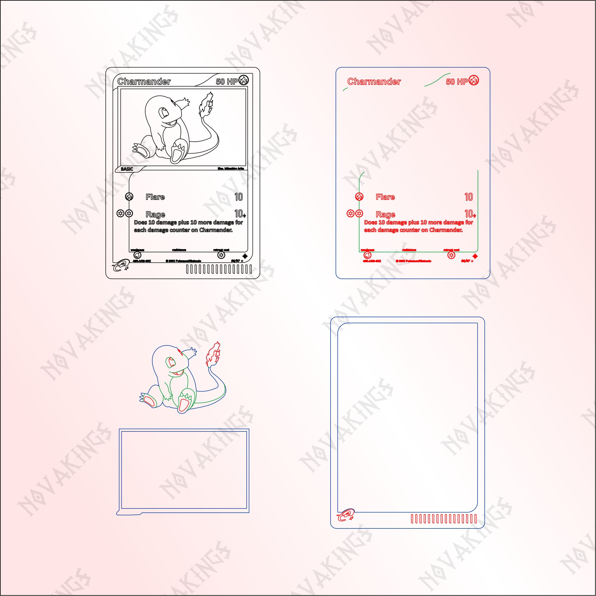 Charmander Pokemon Card Vector SVG PDF DXF Laser Cutter File - Etsy