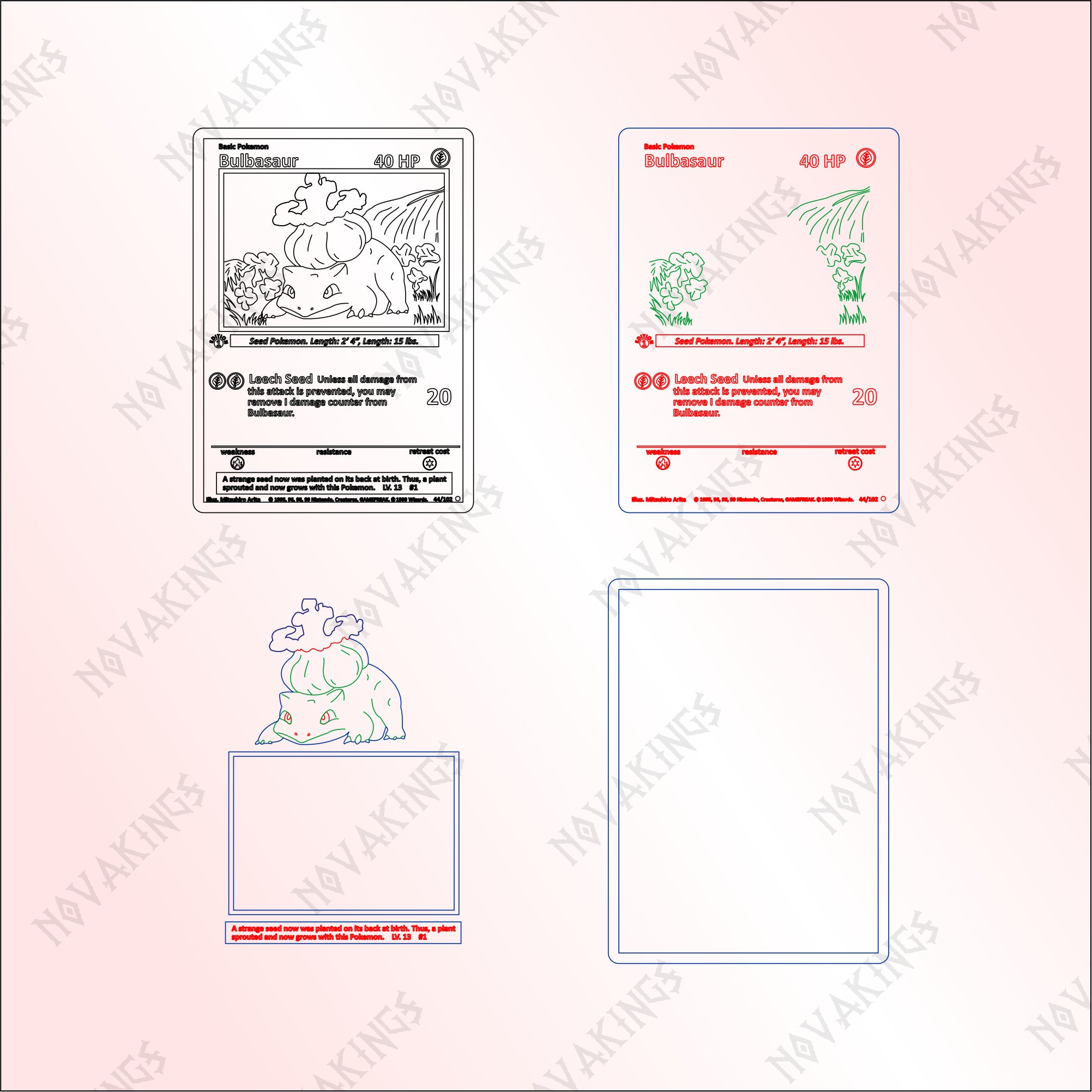 Bulbasaur Pokemon Card Vector SVG PDF DXF Laser Cutter File - Etsy