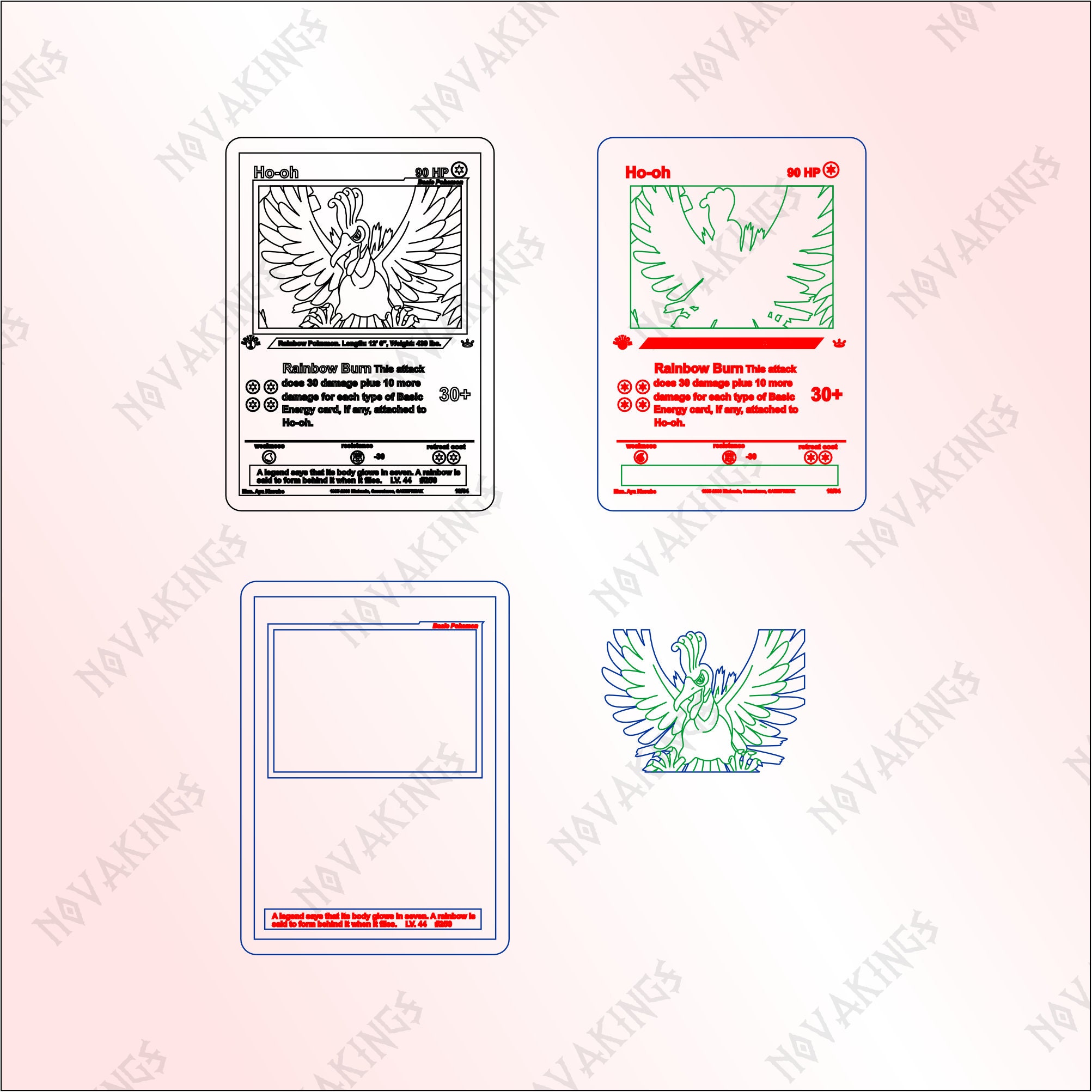 Ho-ho Pokemon Card Vector SVG PDF DXF Laser Cutter File - Etsy